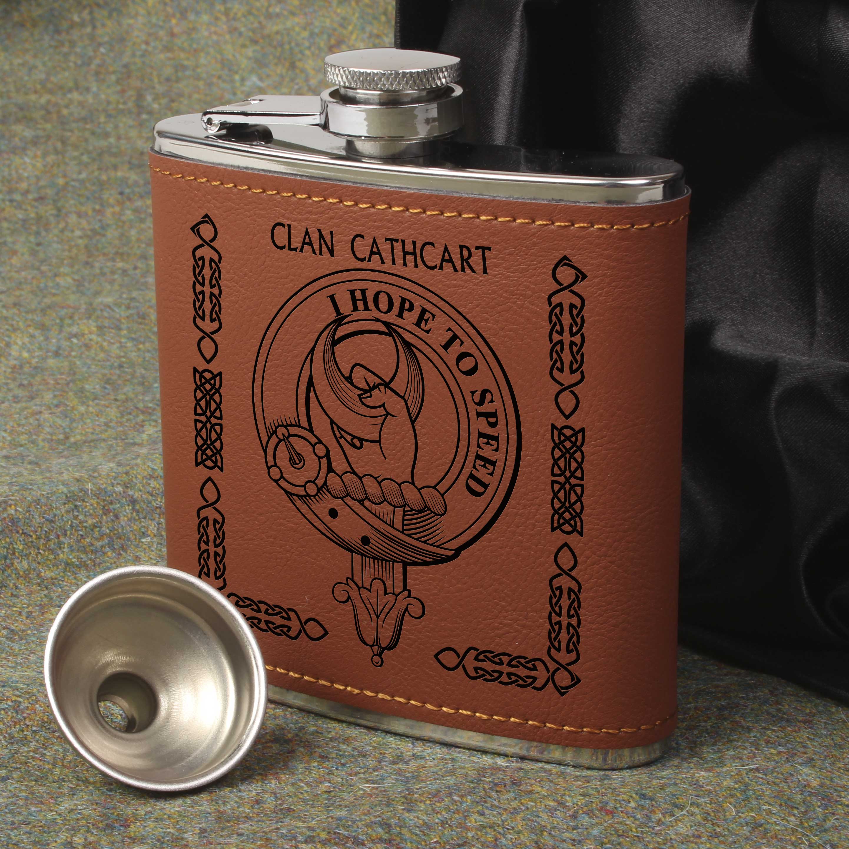 Wishart Clan Crest Hip Flask