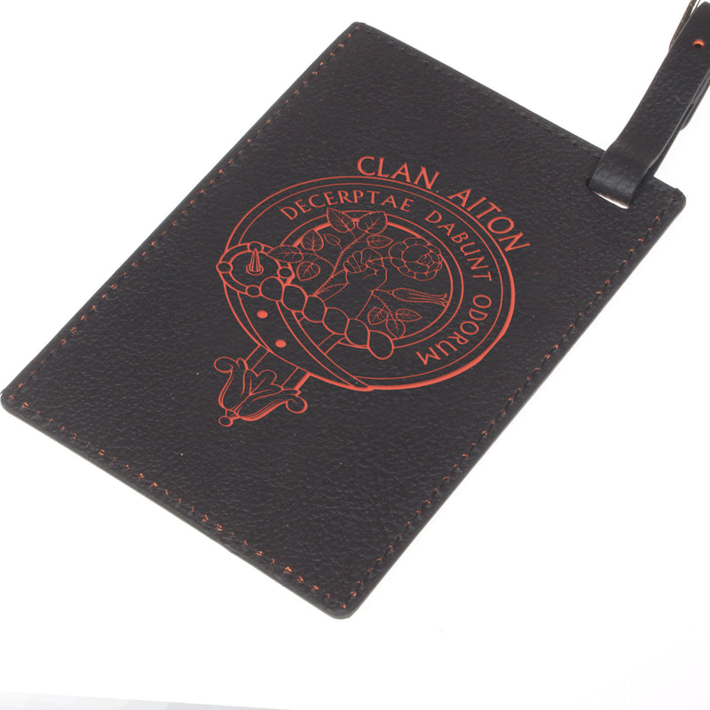 Aiton Clan Crest Engraved Luggage Tag
