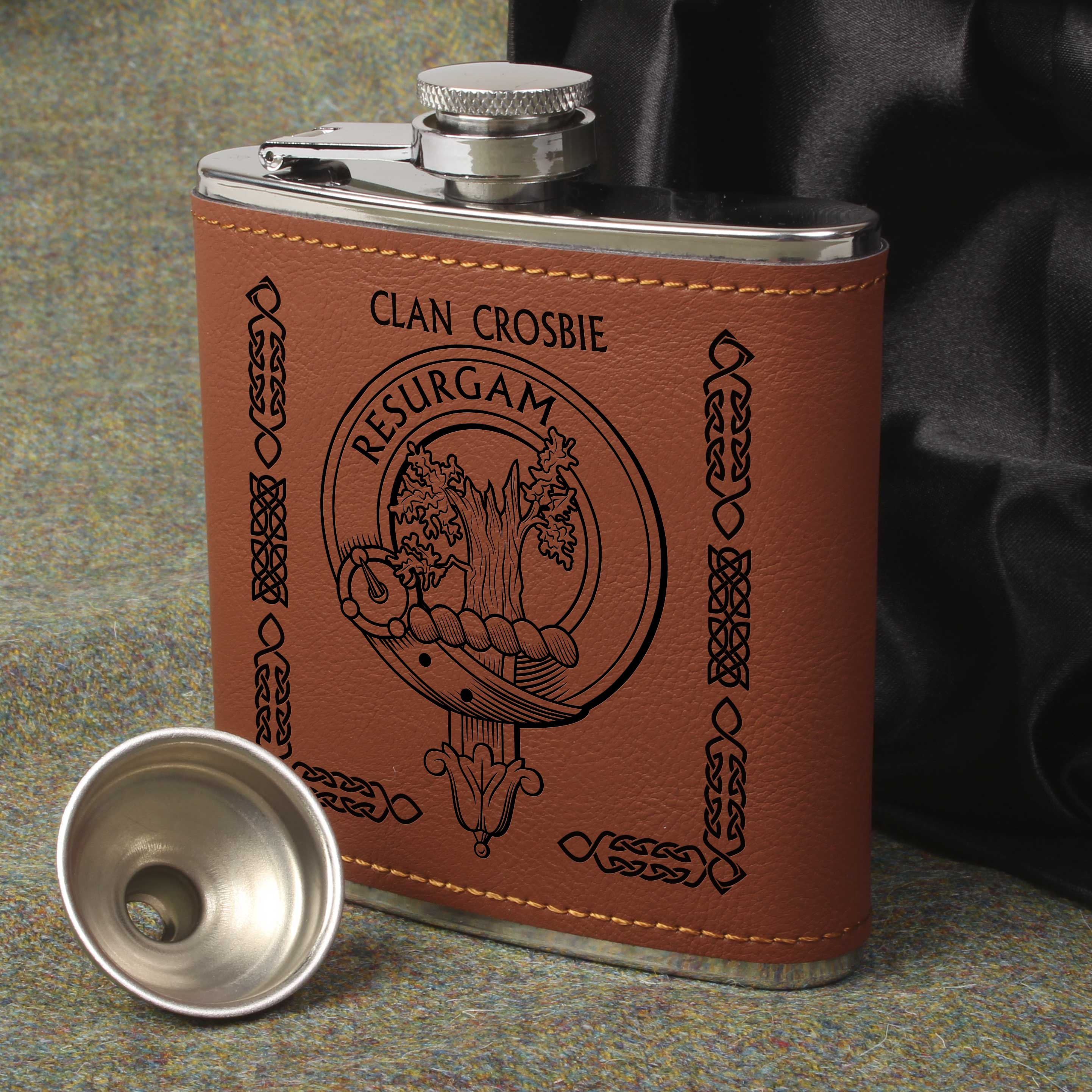 Wishart Clan Crest Hip Flask