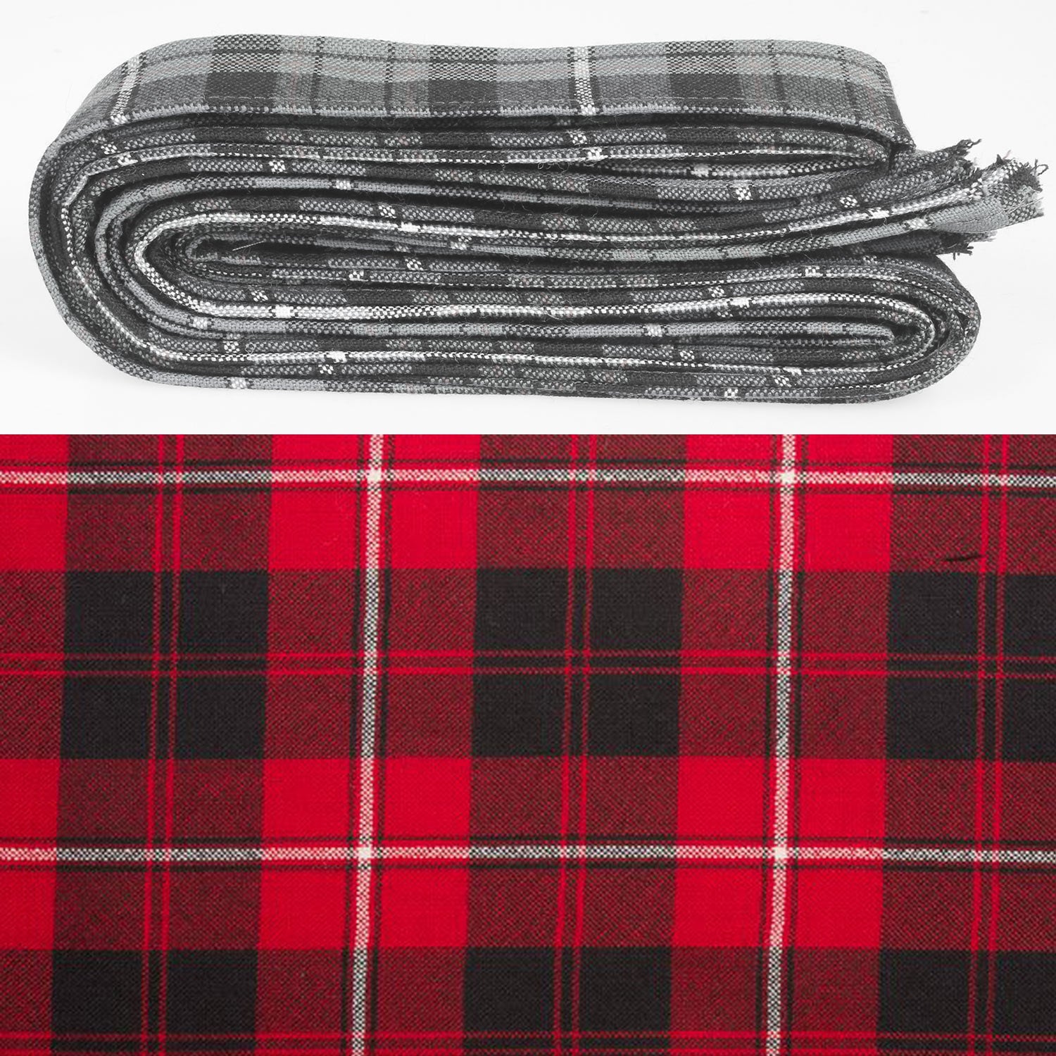 Wool Strip Ribbon in Cunningham Modern Tartan - 5 Strips, Choose your