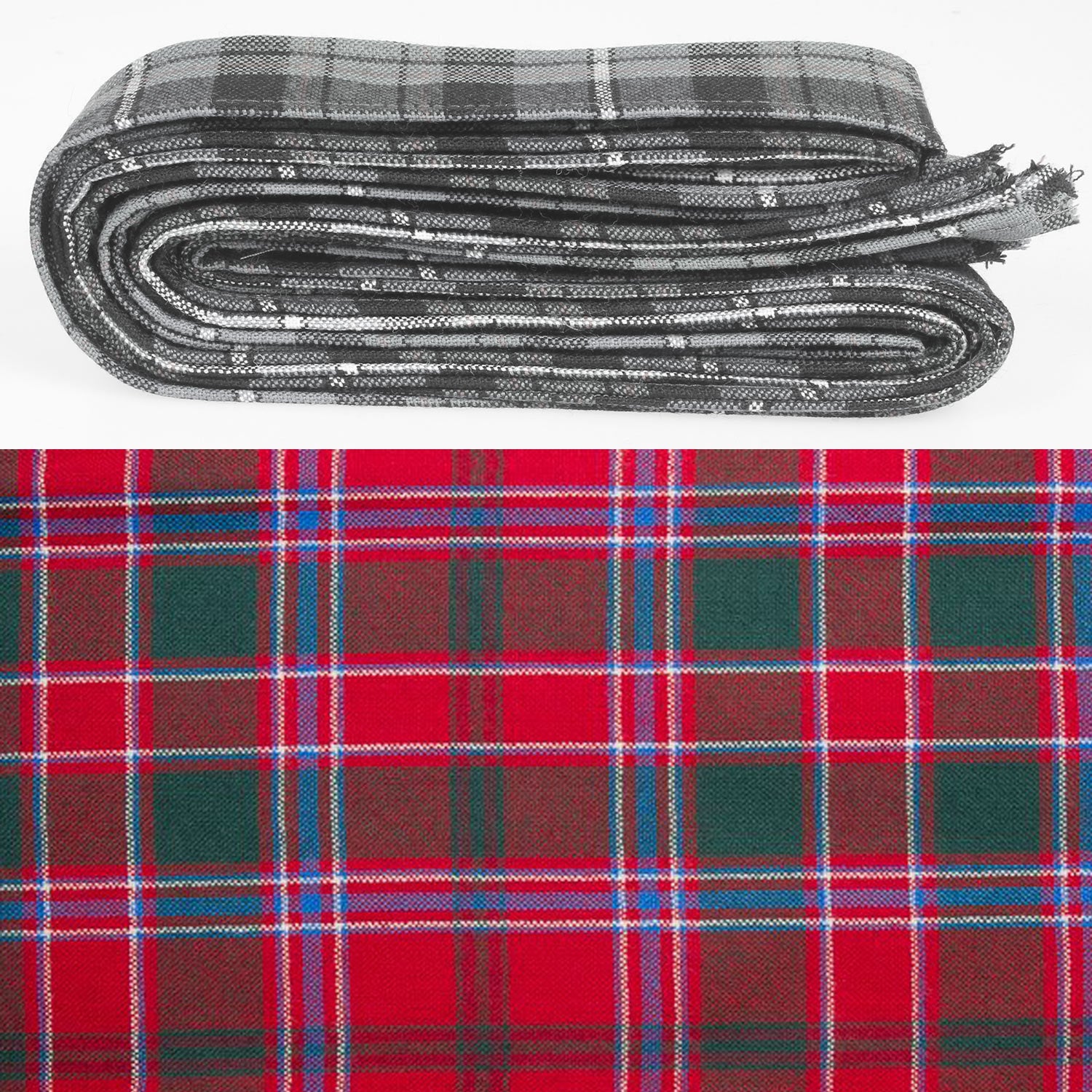 Wool Strip Ribbon in Dalziel Modern Tartan - 5 Strips, Choose your Wid