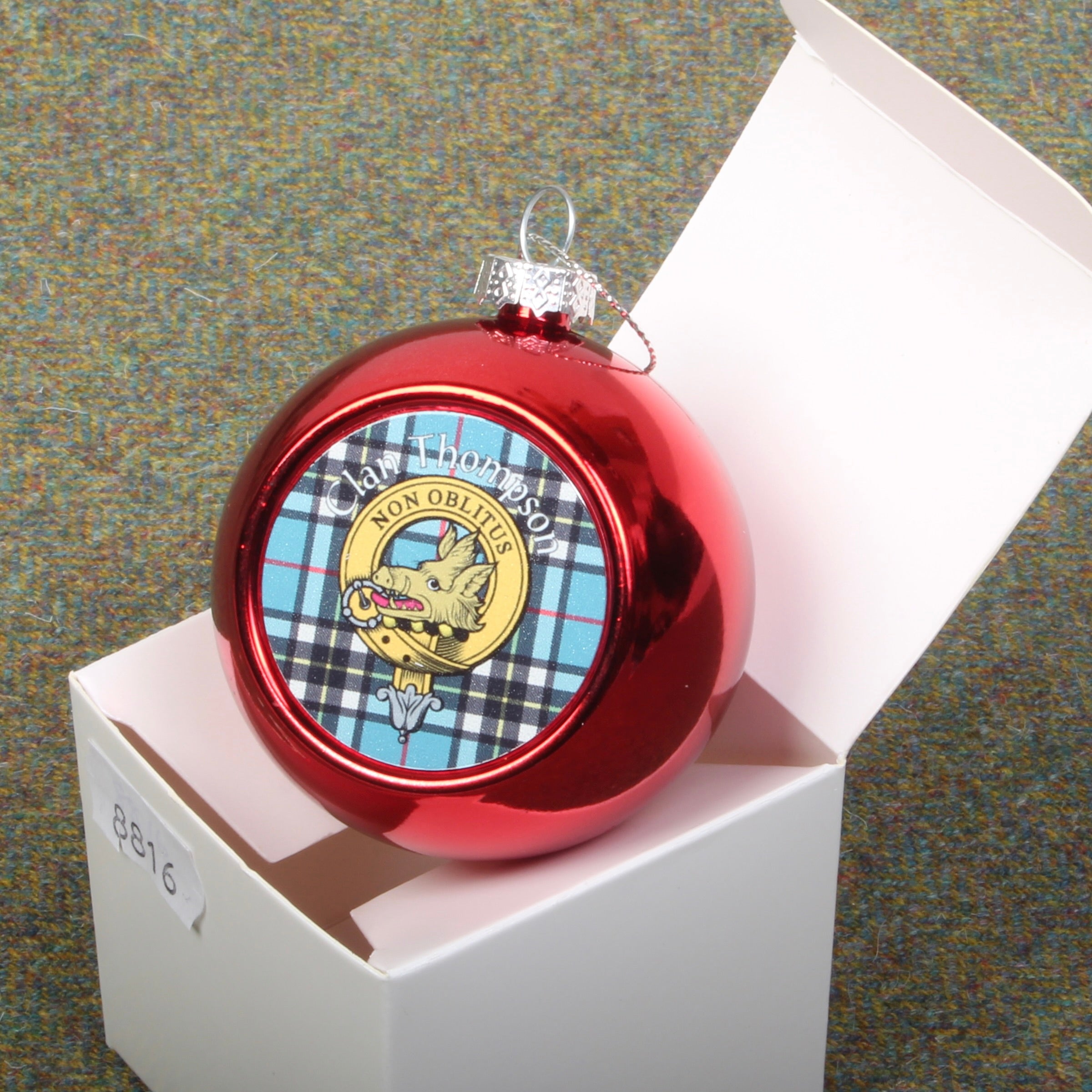 Thompson Clan Crest Christmas Bauble - Small Size
