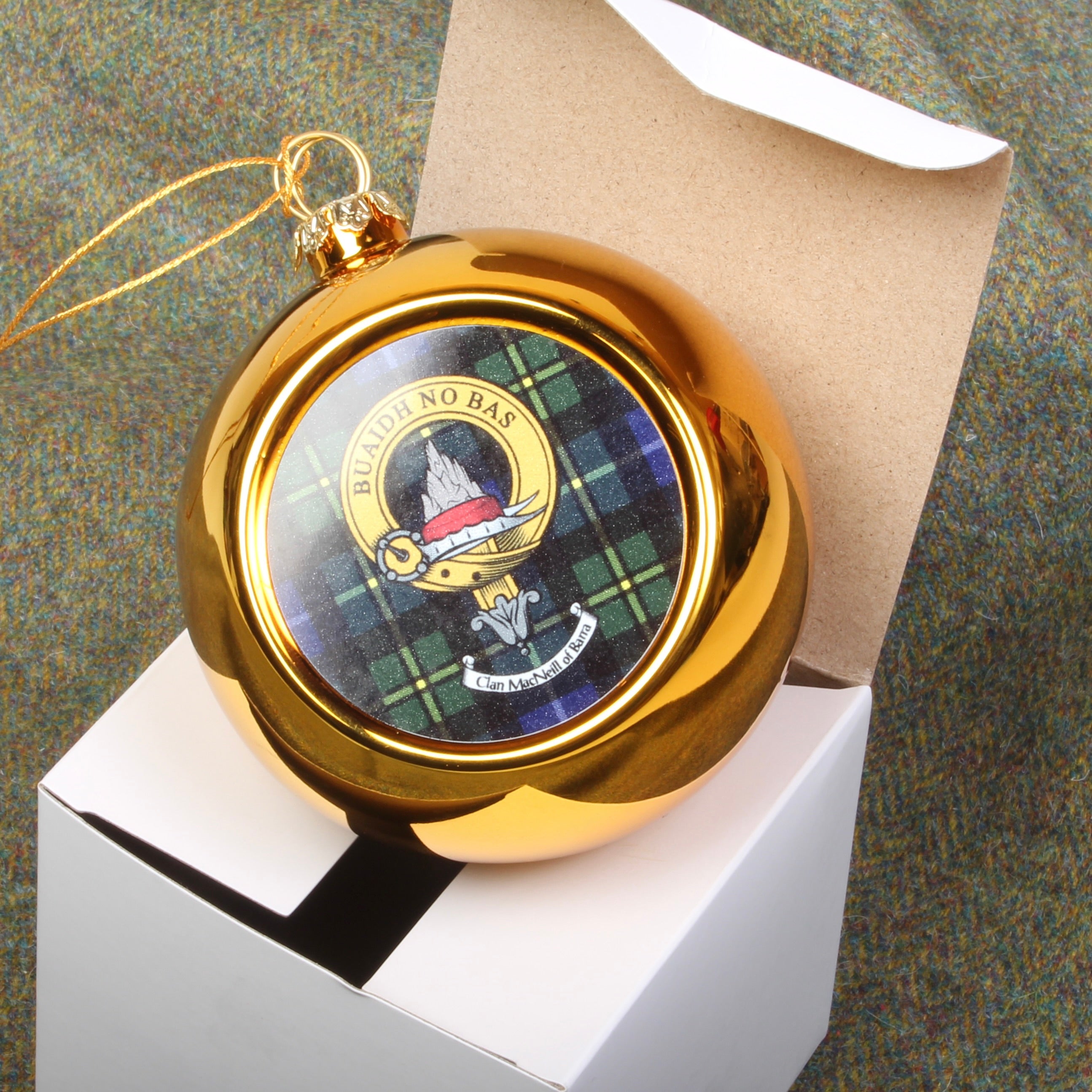 MacNeil of Barra Clan Crest Christmas Bauble - Large
