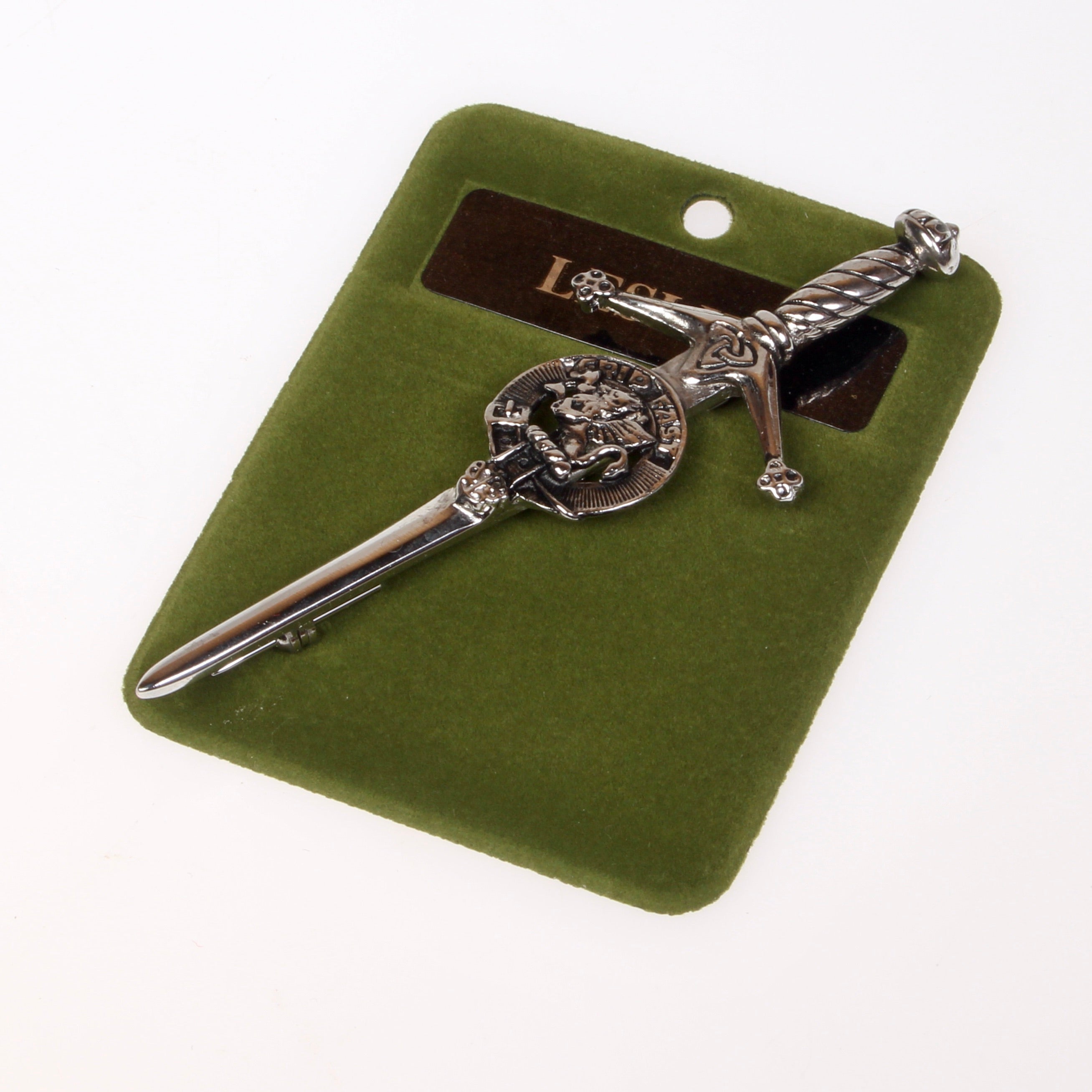 Leslie Clan Crest Pewter Kilt Pin
