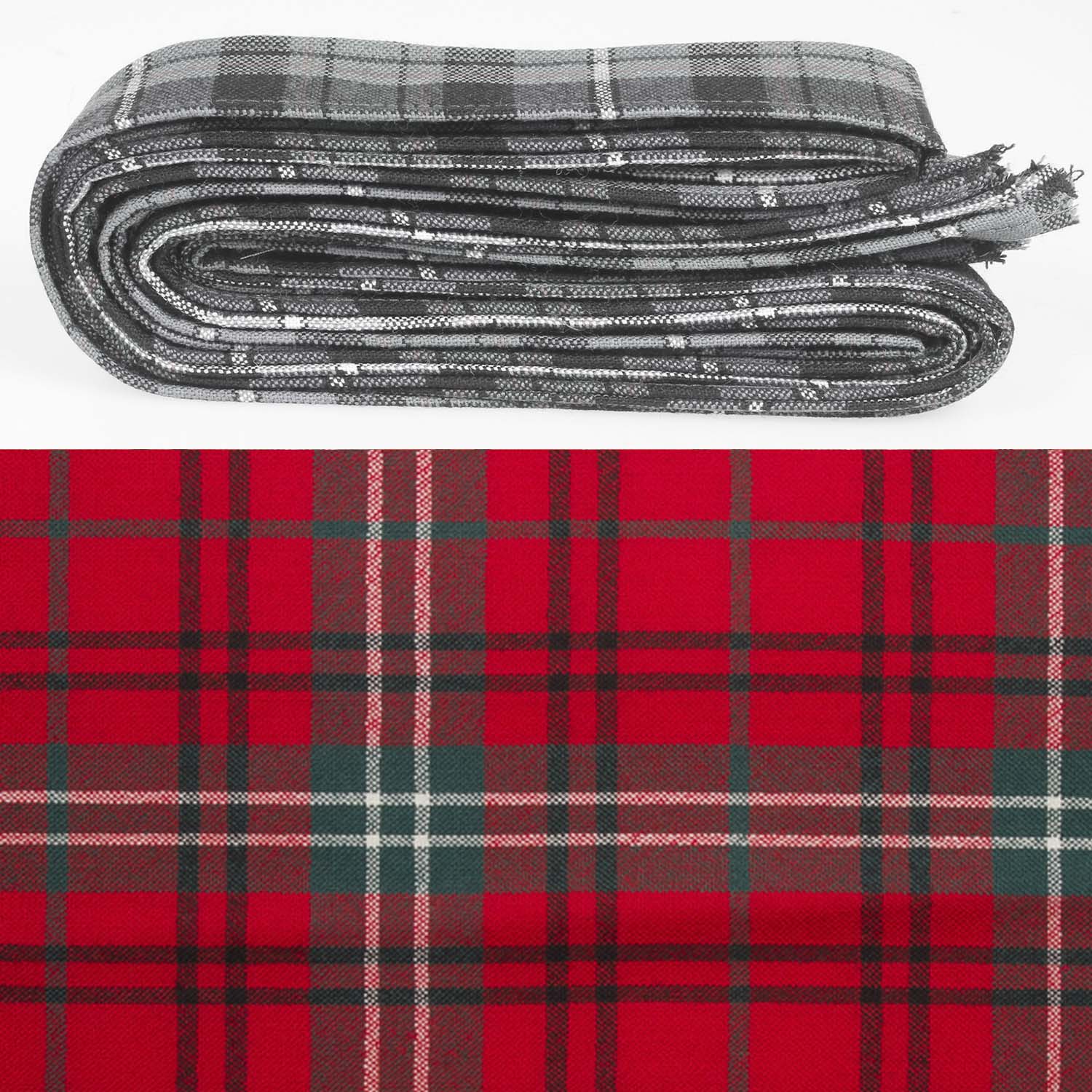 Morrison Red Modern Tartan Wool Ribbon