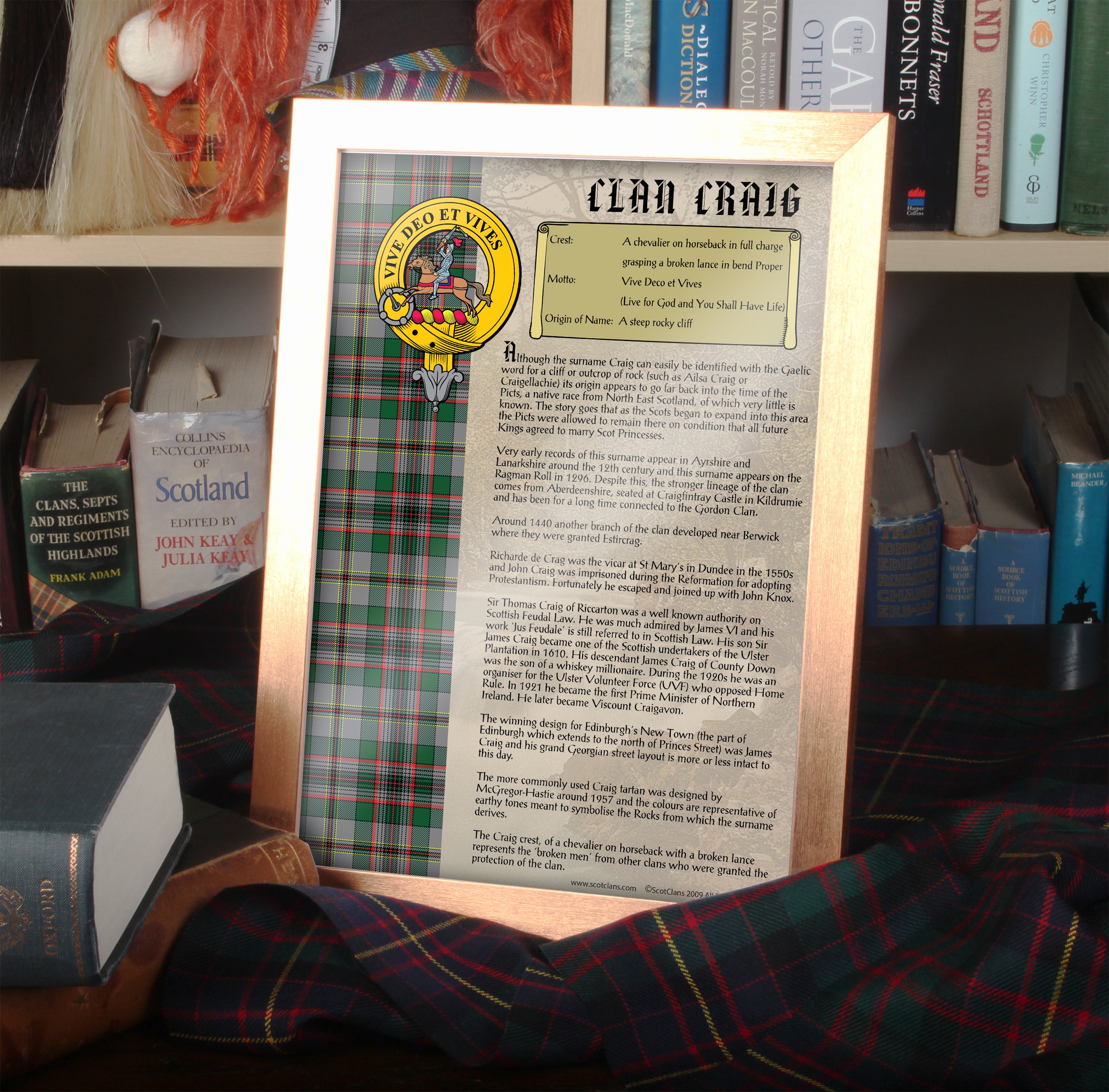 Craig Clan History Print - Framed or Unframed
