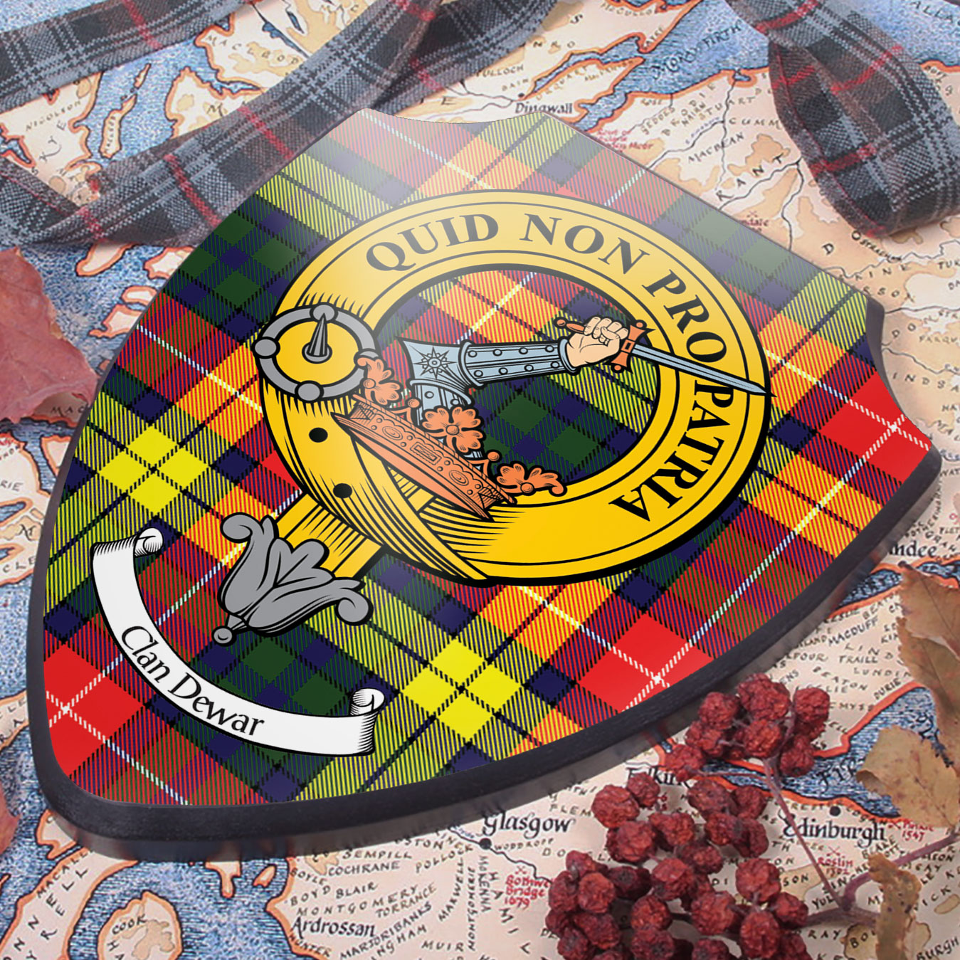 Scottish Dewar Clan Crest Wall Plaque