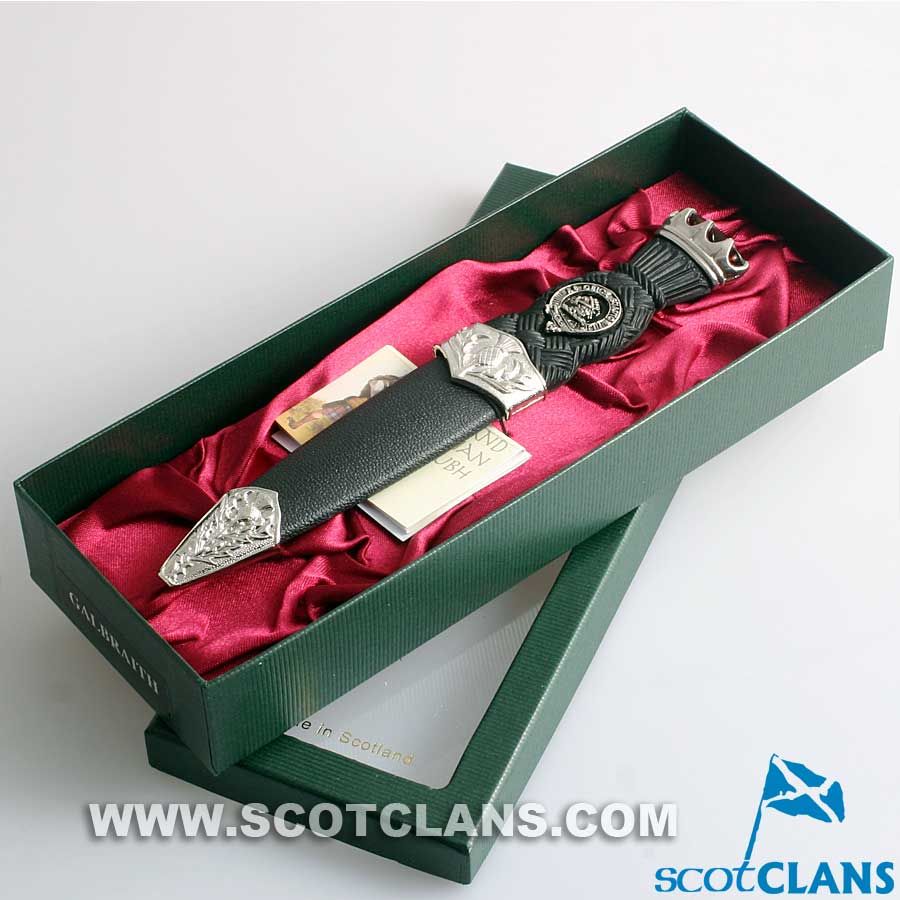 Graham Clan Crest Stone Top Thistle Design Sgian Dubh