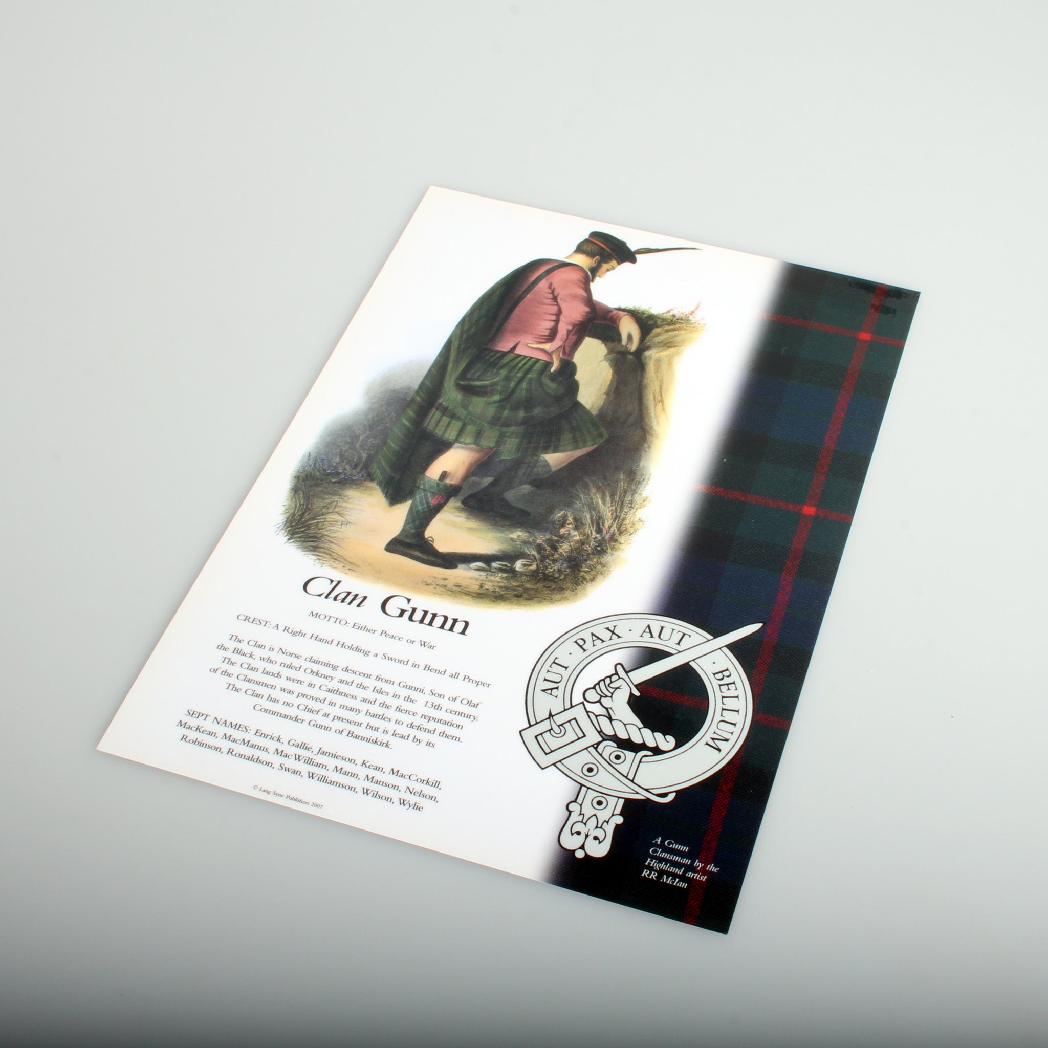 Gunn Scottish Clan Poster A4