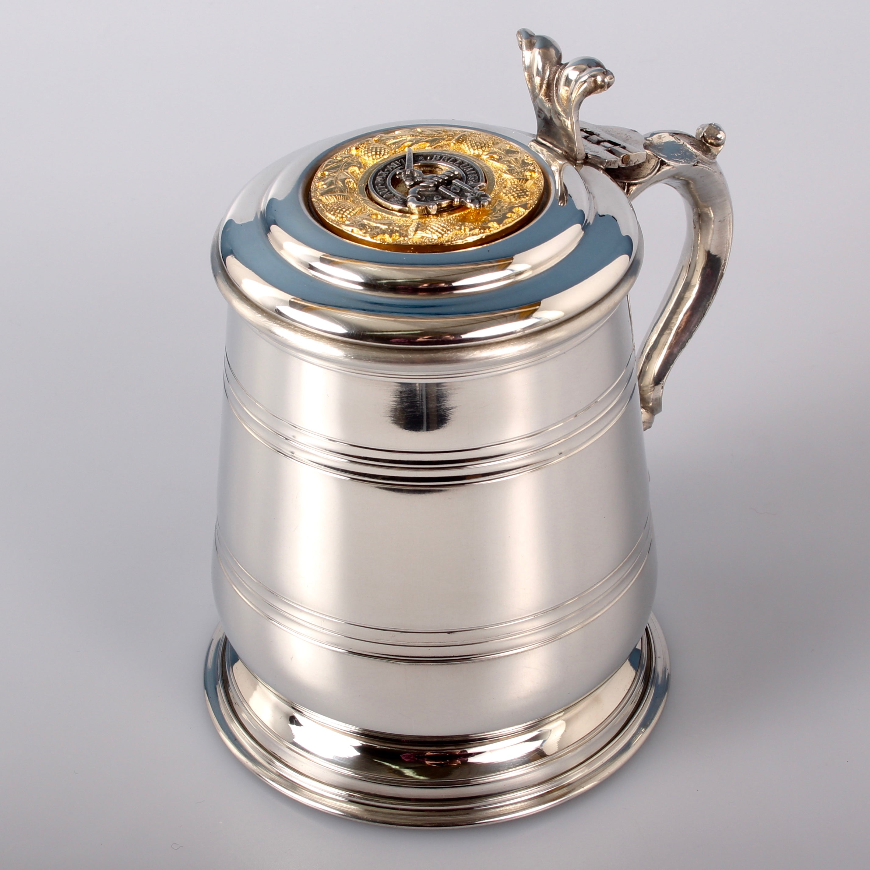 Gunn Clan Pewter Tankard with Gold Trim