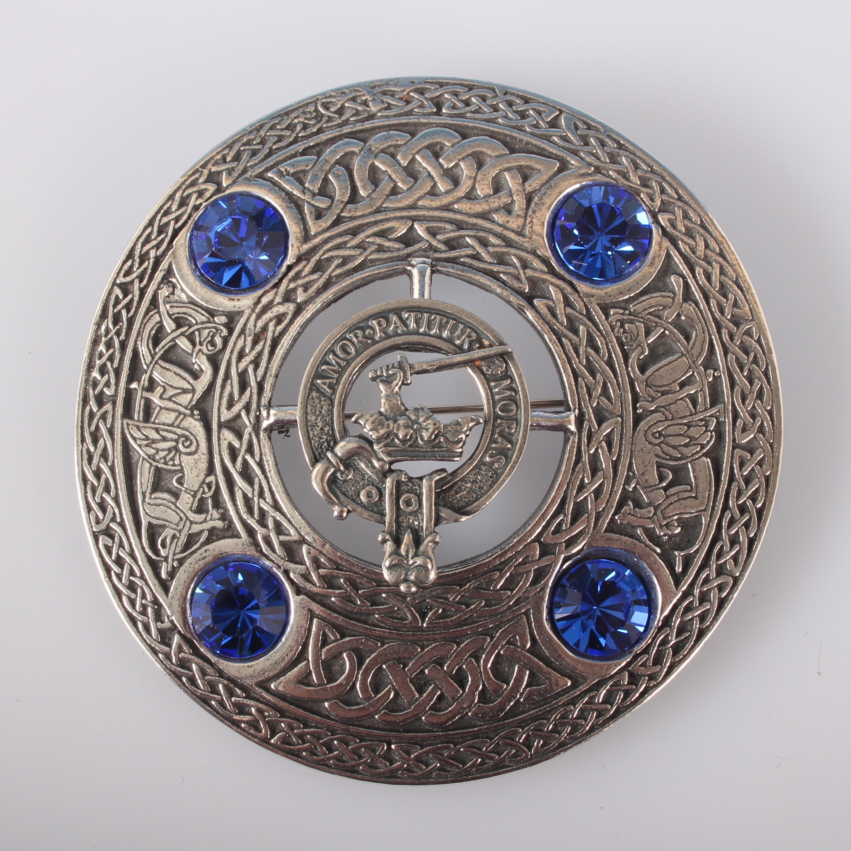 Lumsden Clan Crest Pewter Plaid Brooch