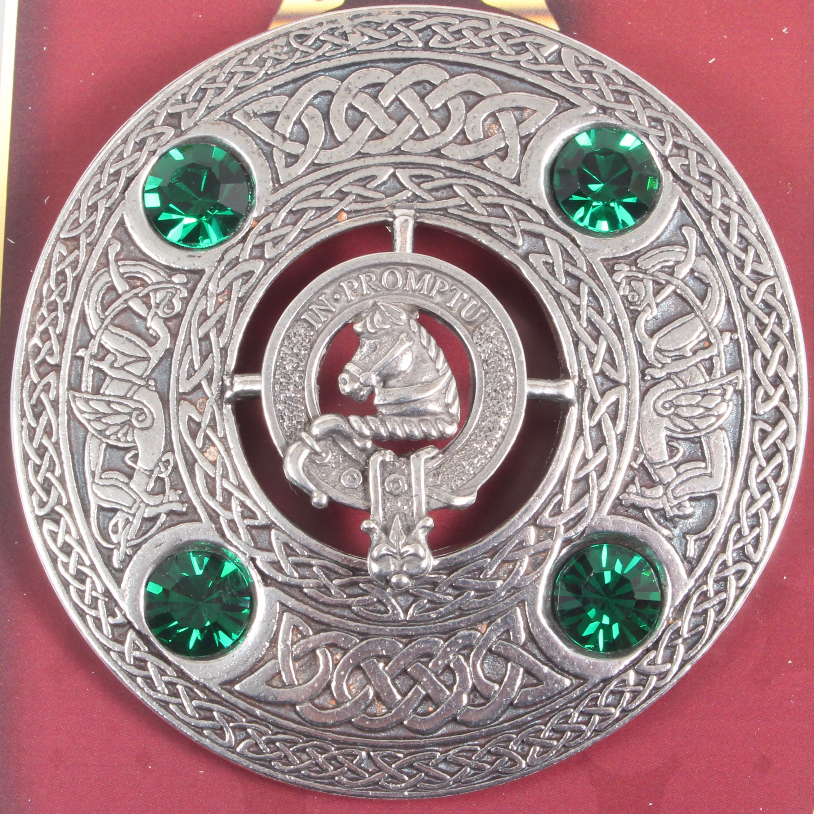 Dunbar Clan Crest Pewter Plaid Brooch