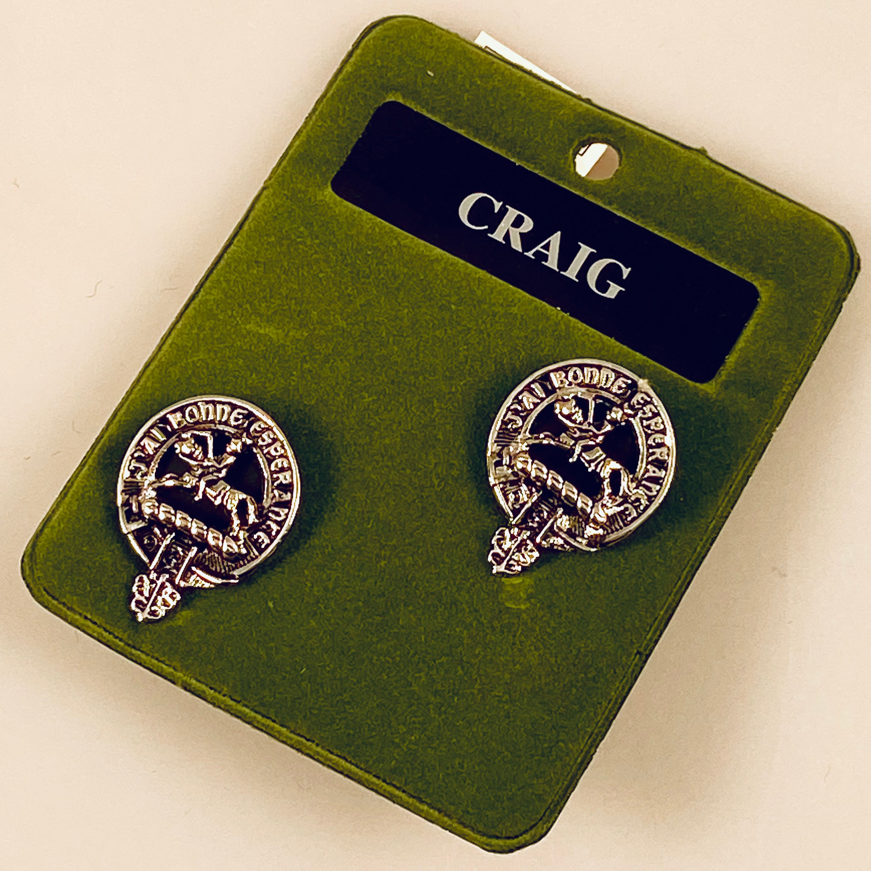 Stylish Craig Clan Crest Pewter Cufflinks