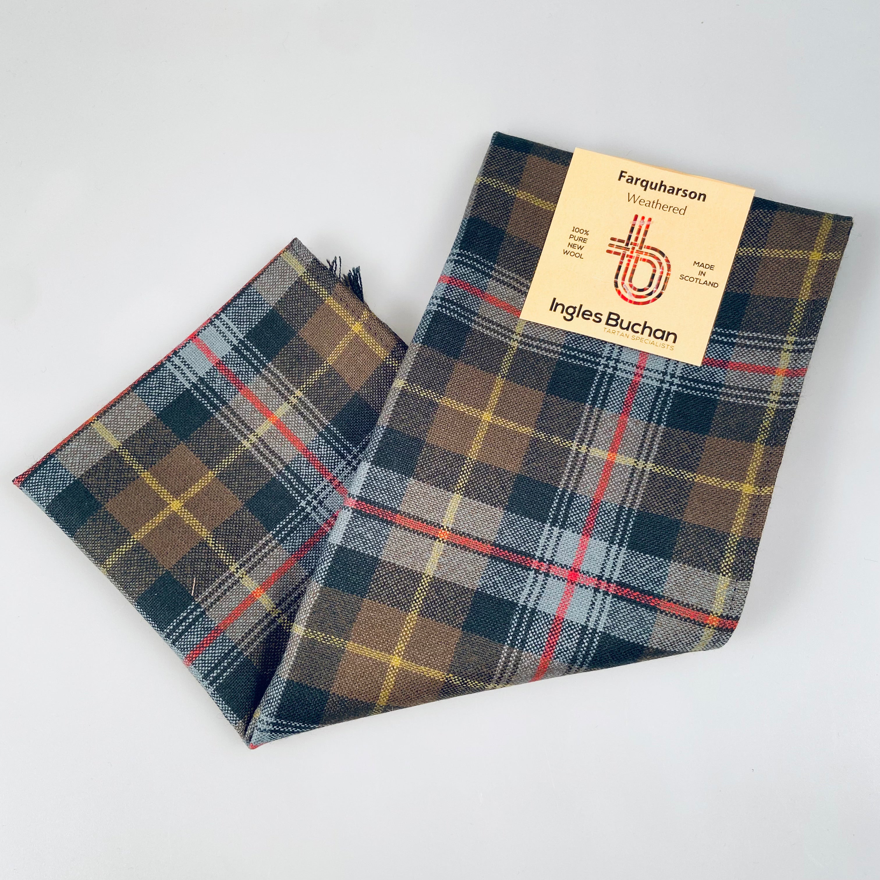 Farquharson Weathered Wool Tartan Scarf