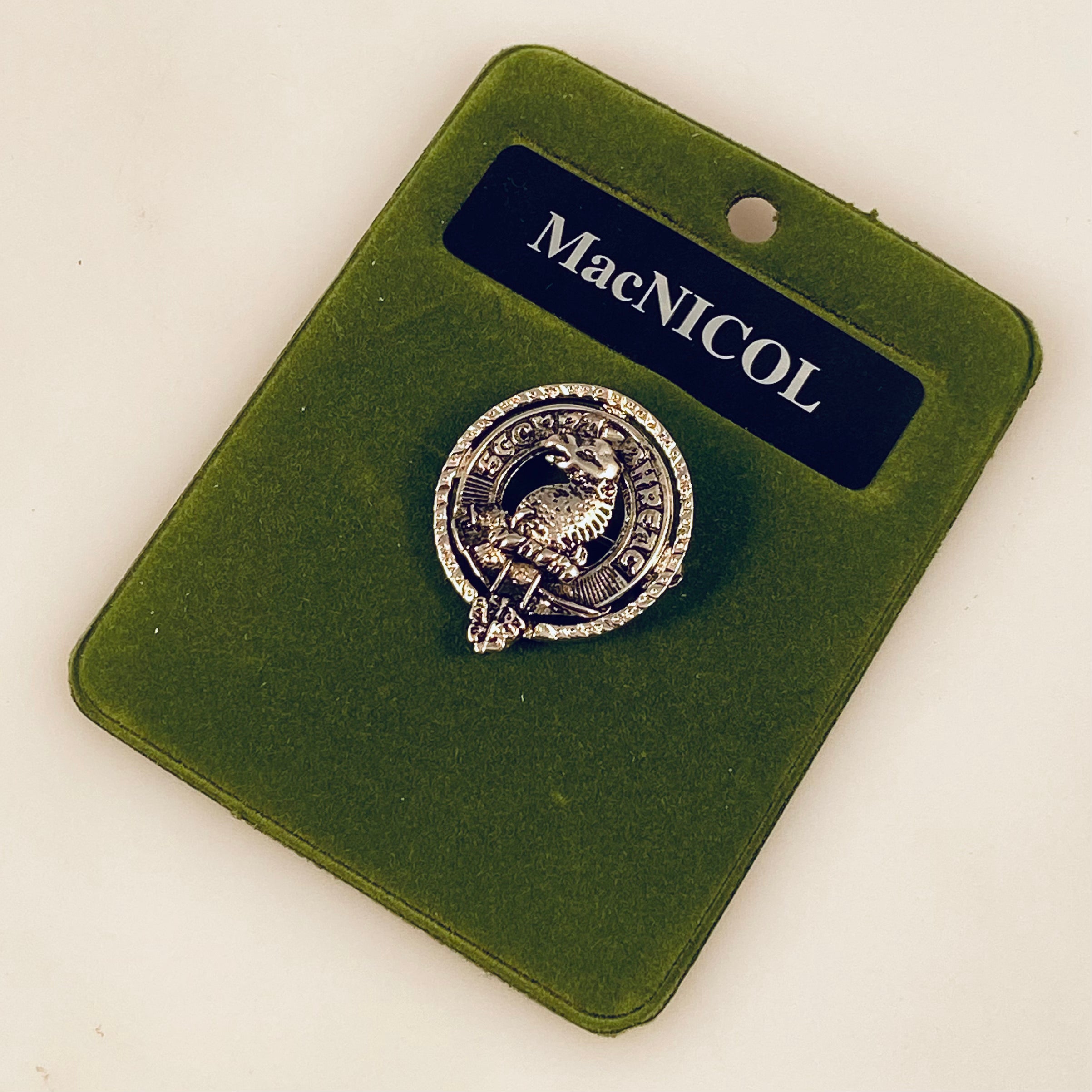 MacNicol Clan Crest Pin Badge