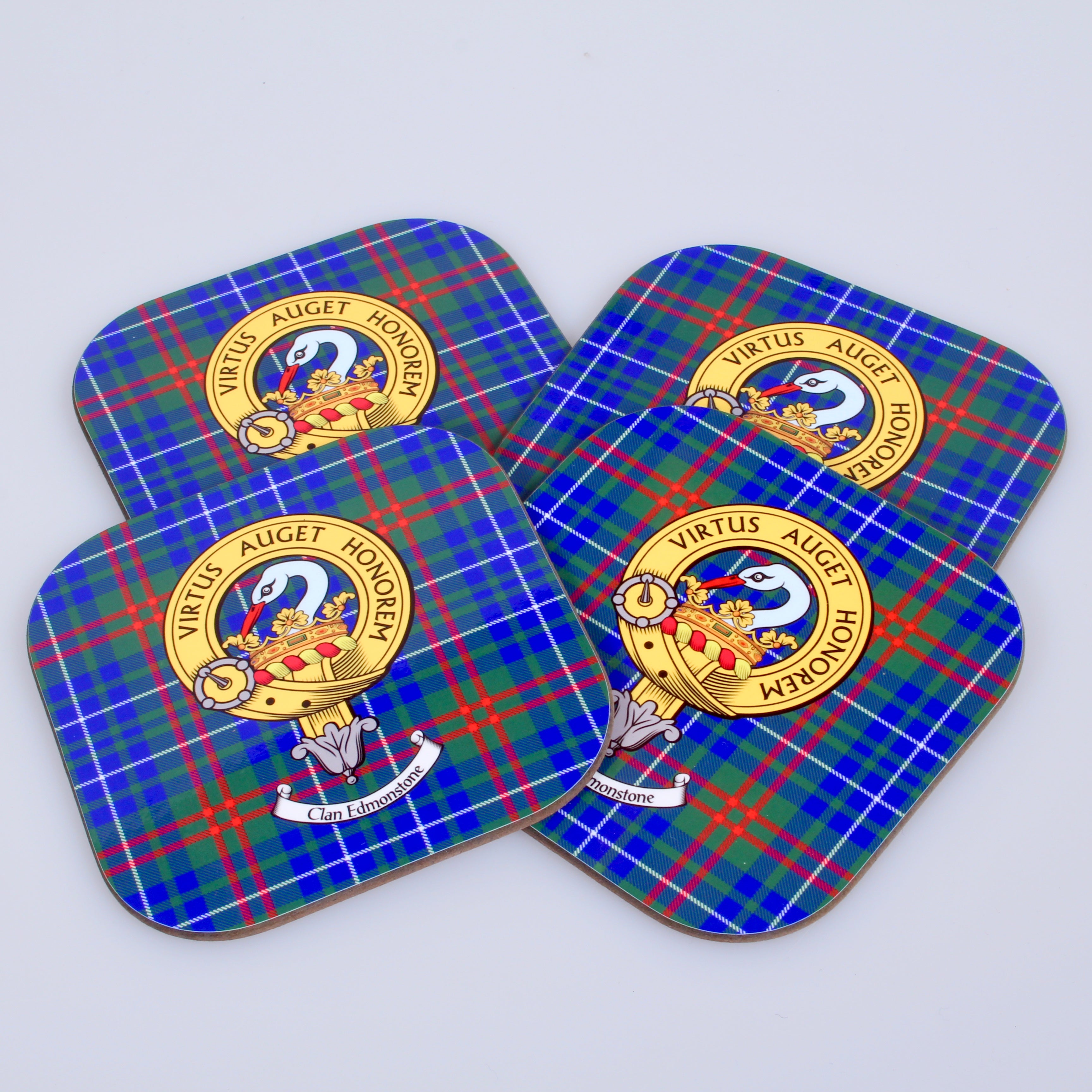 Edmonstone Clan Crest Coasters - 4 Pack