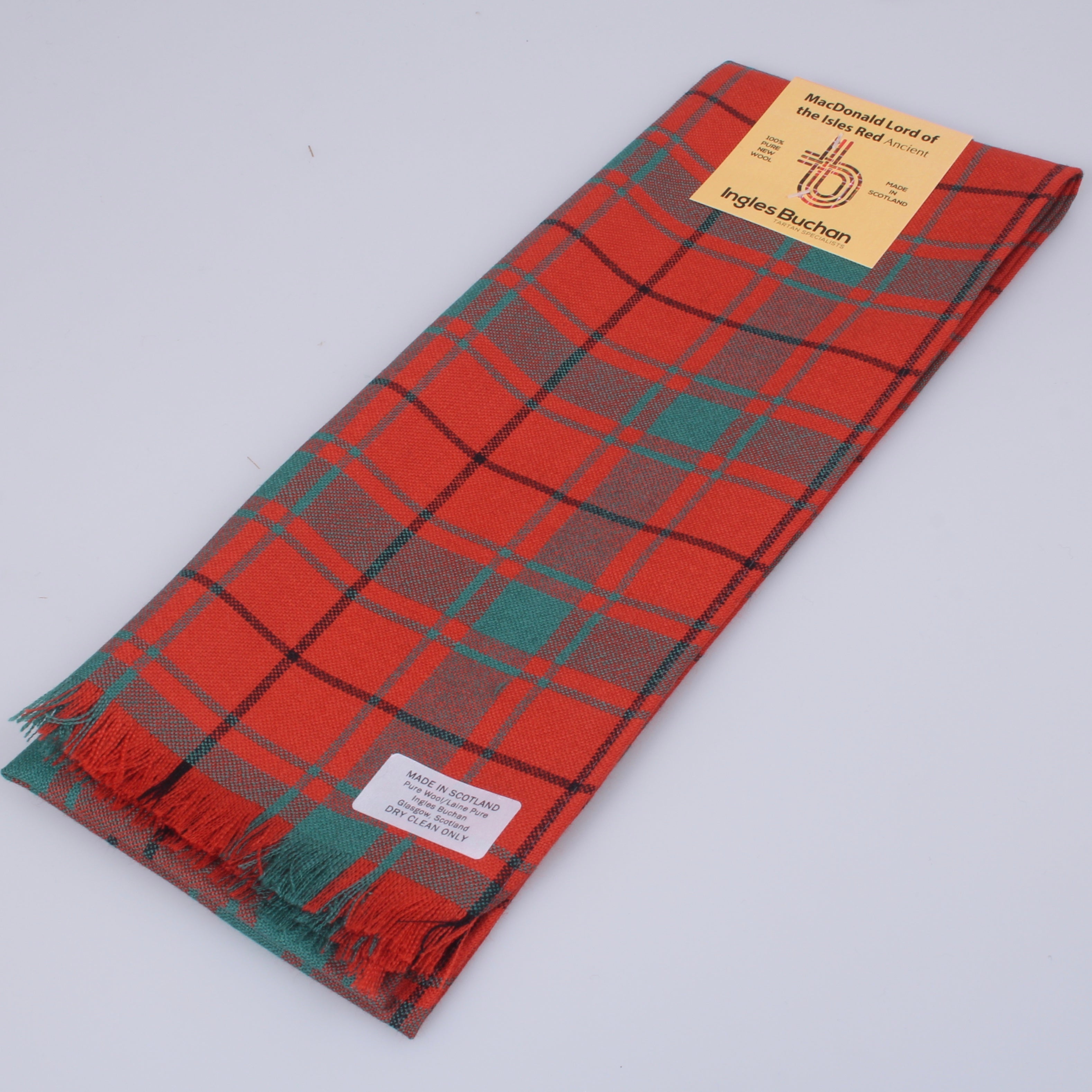 Red Ancient Tartan Wool Scarf