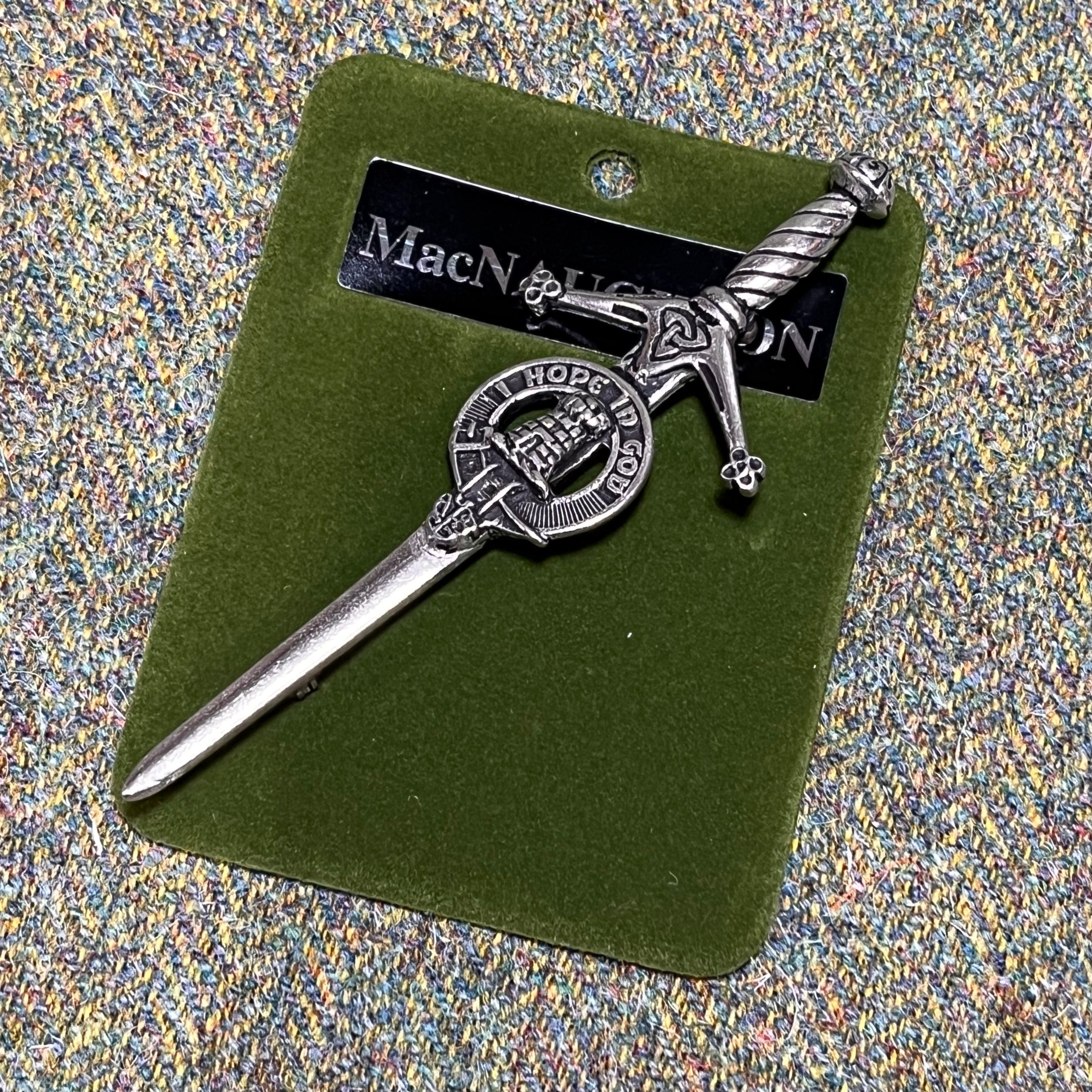 Clan Crest Pewter Kilt Pin with MacNaughton Crest