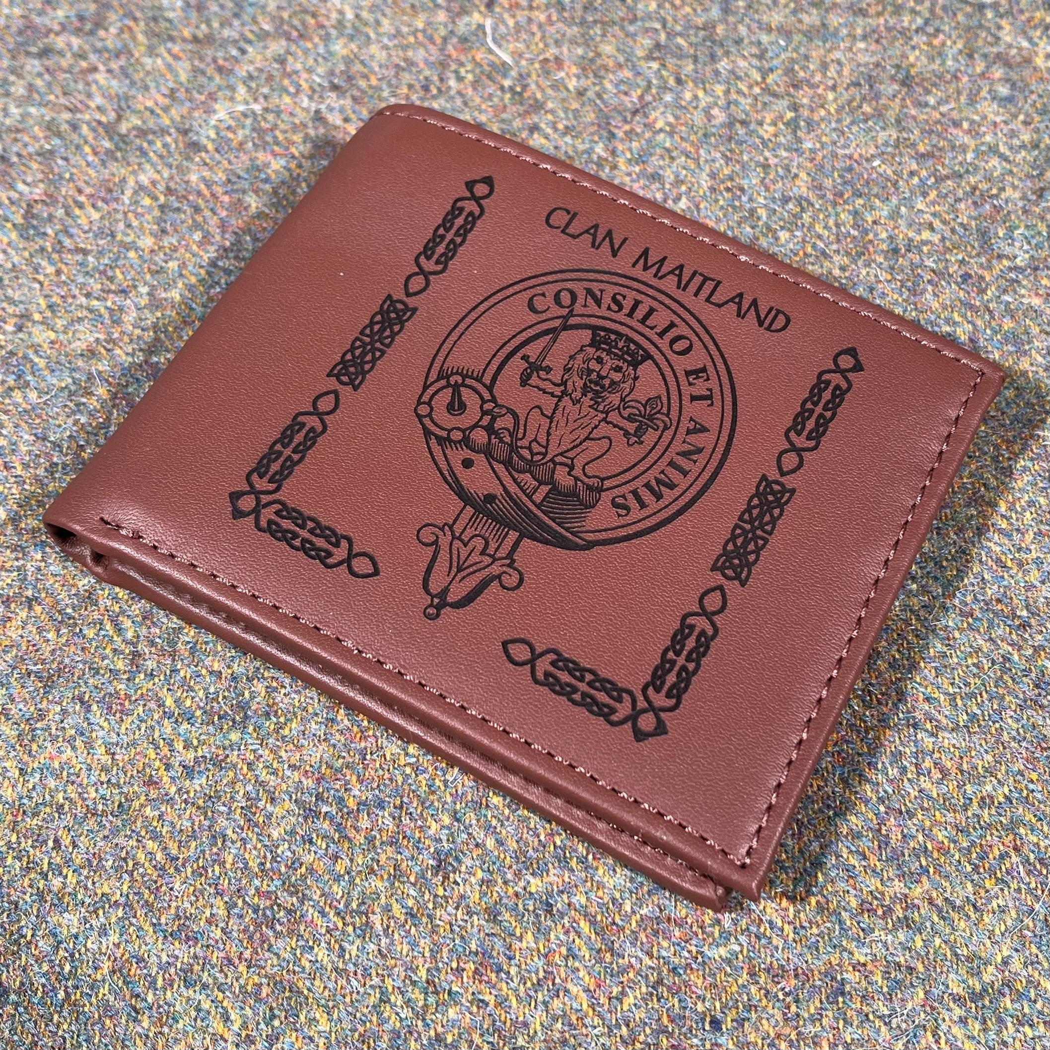 Maitland Clan Crest Leather Wallet