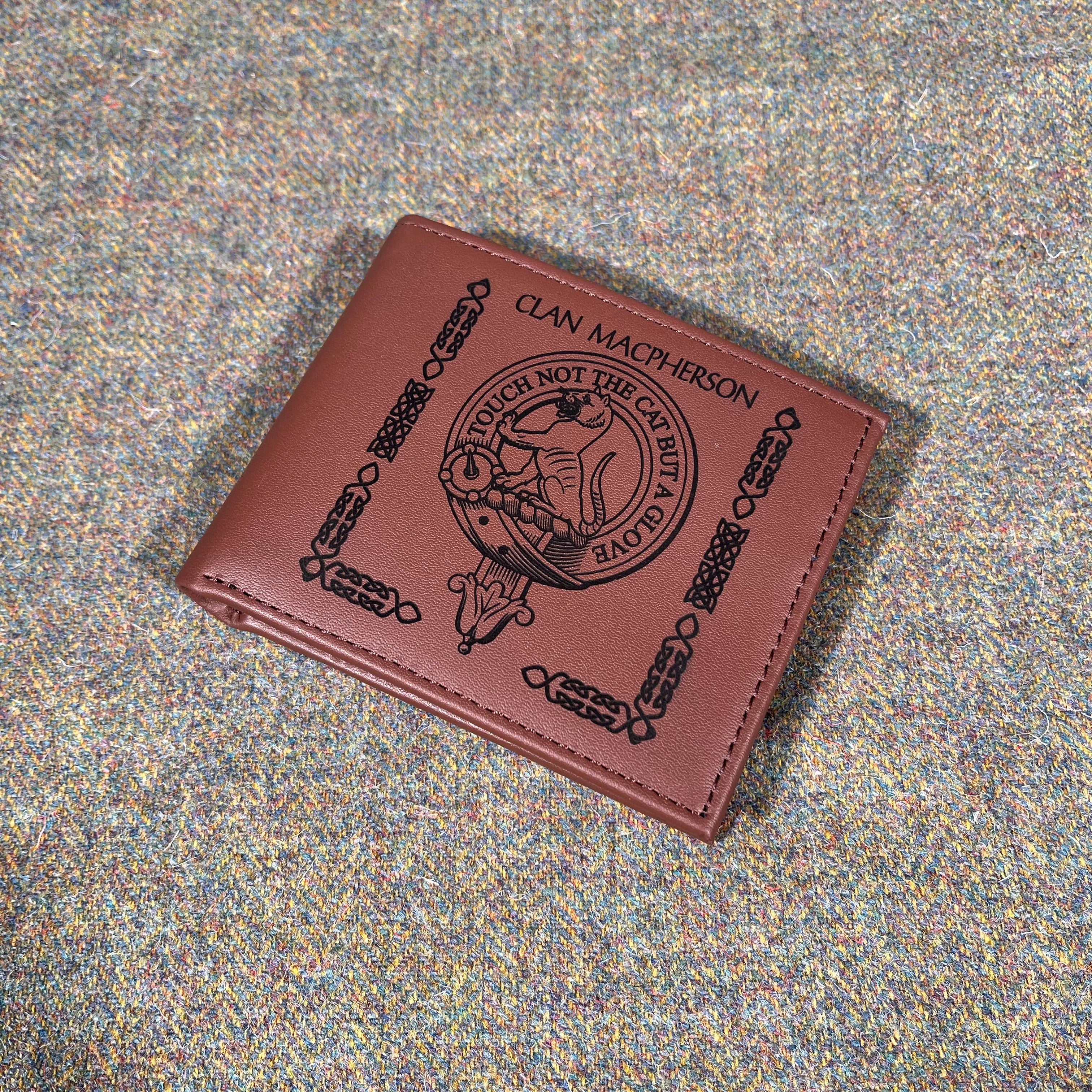 MacPherson Clan Wallet - Personalized Leather