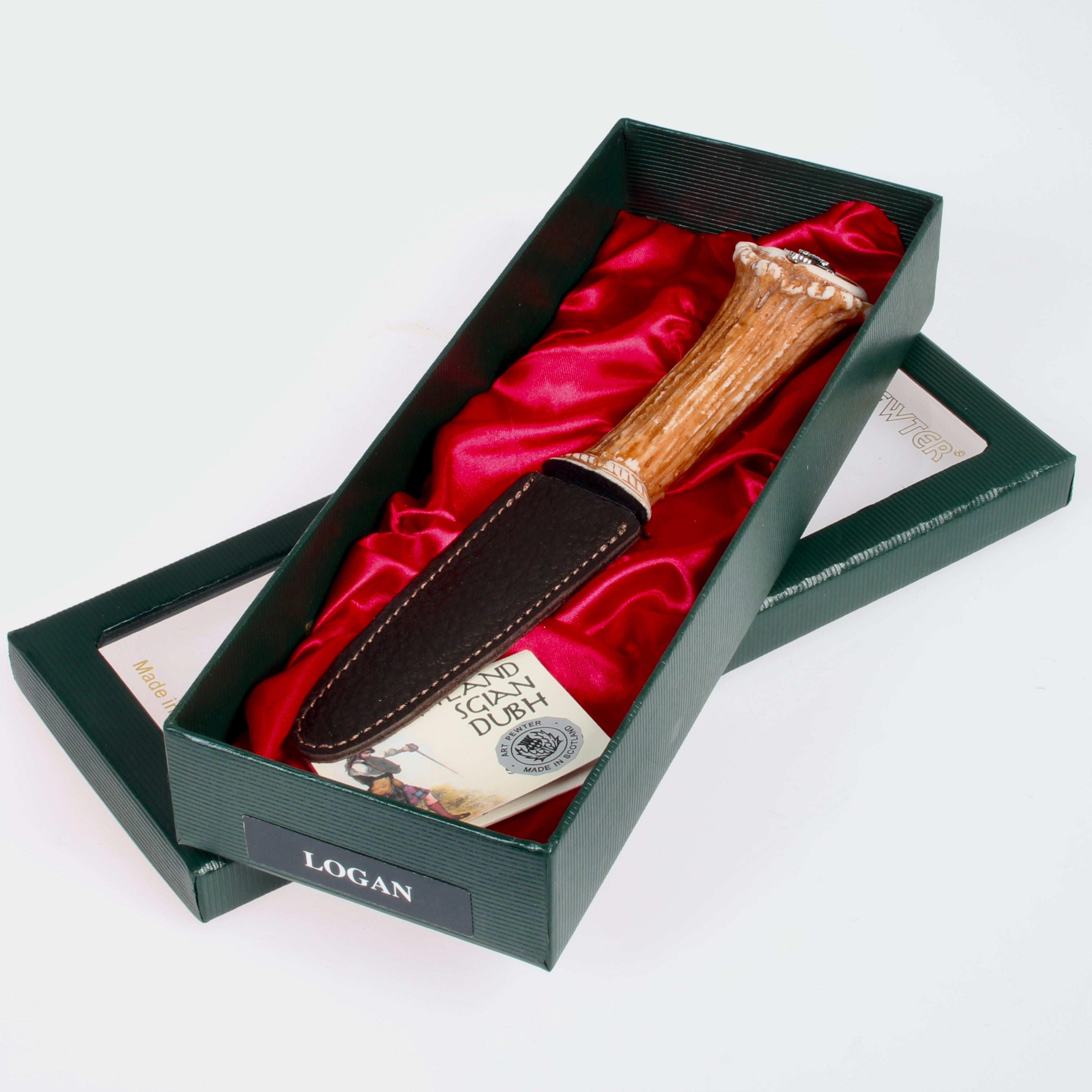 Logan Clan Crest Stag Horn Sgian Dubh