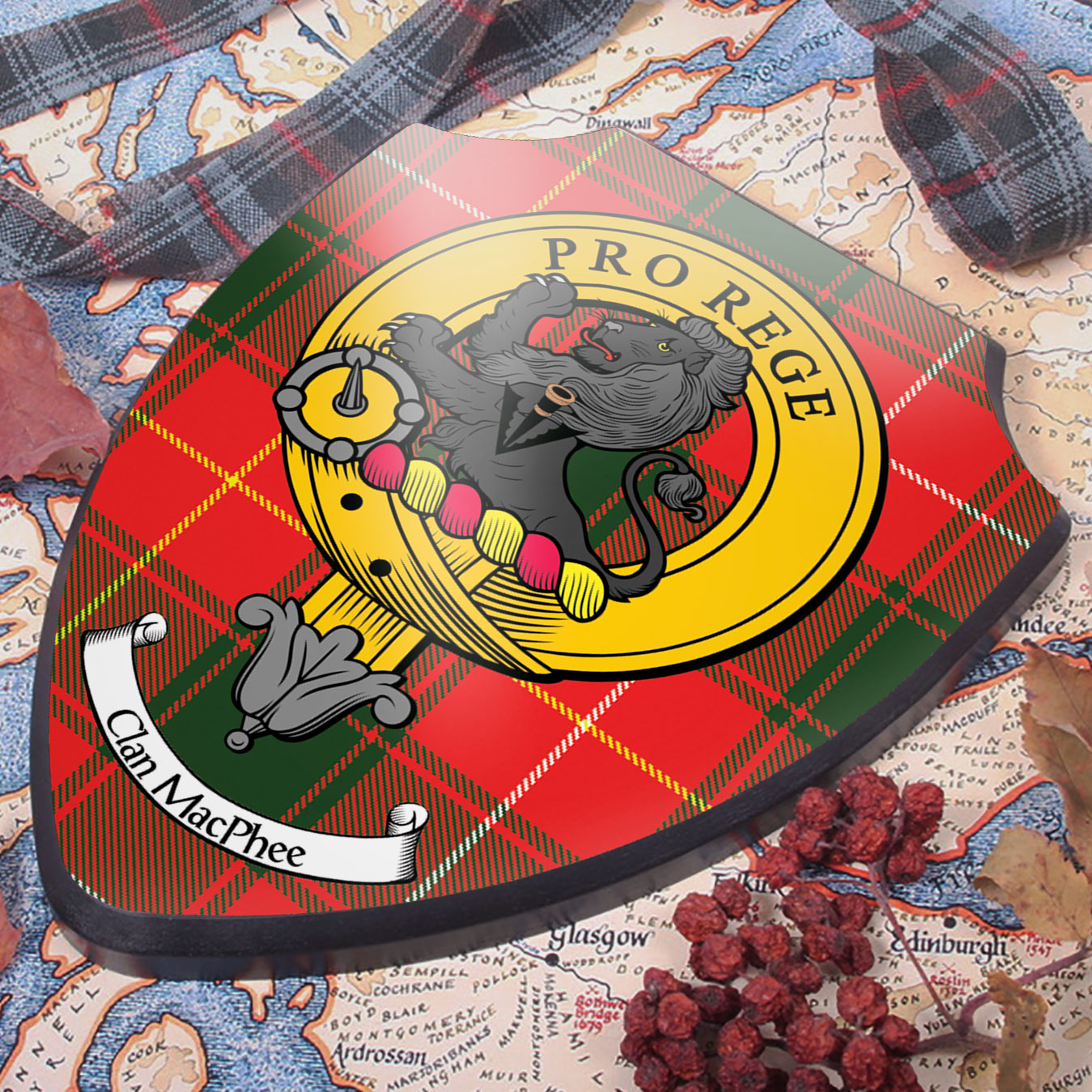 Custom MacPhee Clan Crest Wall Plaque