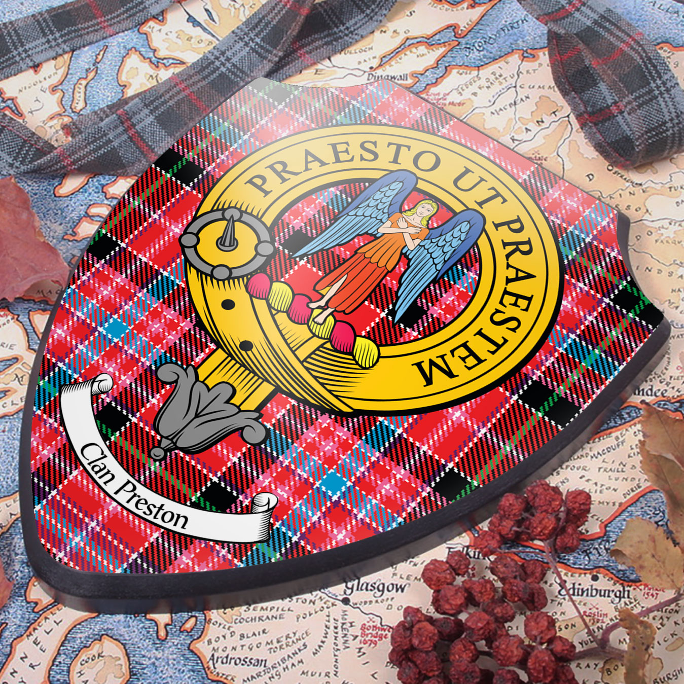 Preston Clan Crest Wall Plaque - Custom Made
