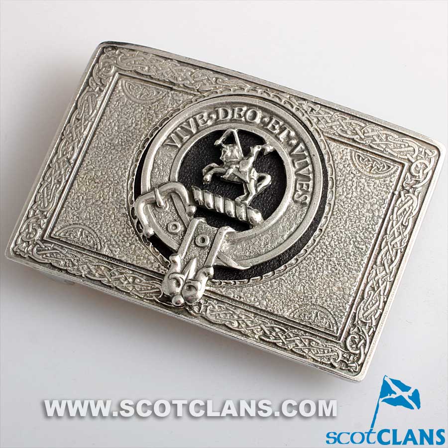 Clan Crest Kilt Buckle in Pewter