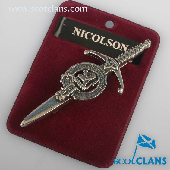 Nicolson Crest Kilt Pin - Pewter Style