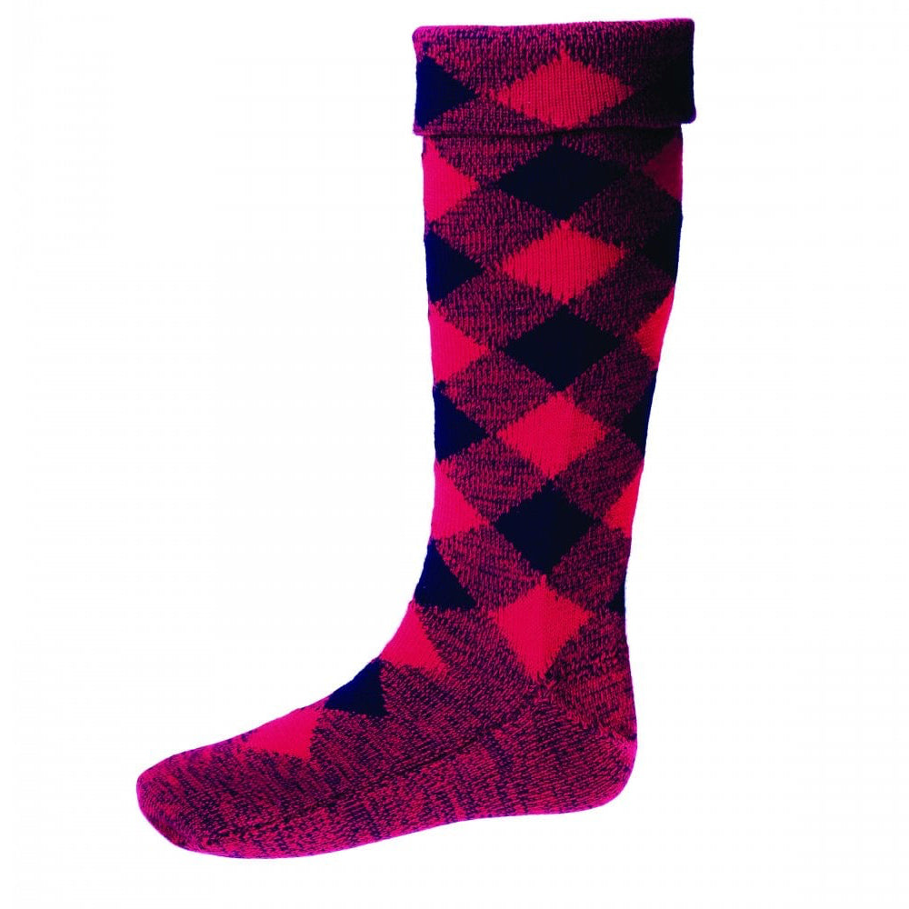 Diced Hose in Tartan Red & Navy